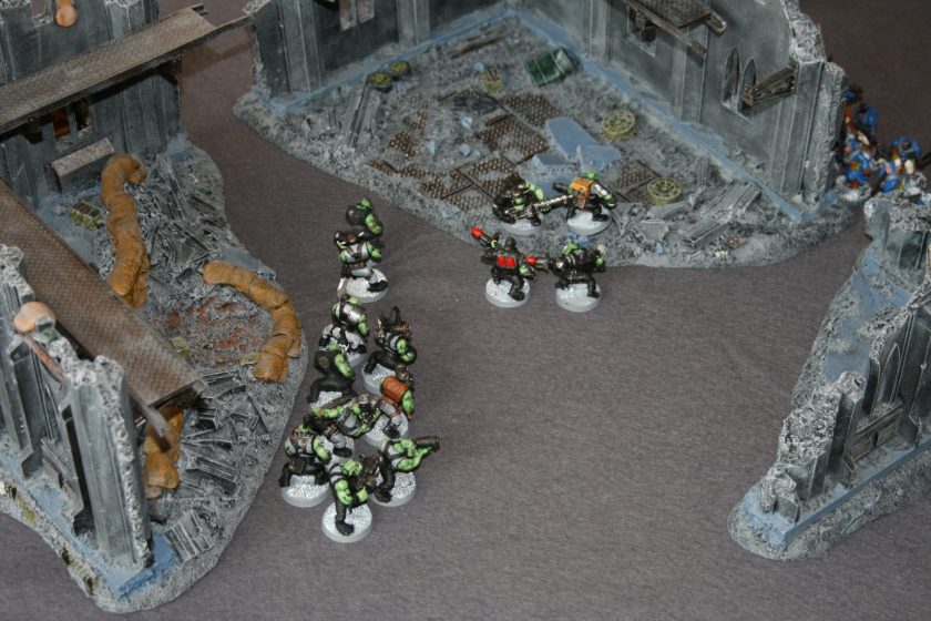 Ork Burna Boyz in the ruins - Felix's Gaming Pages